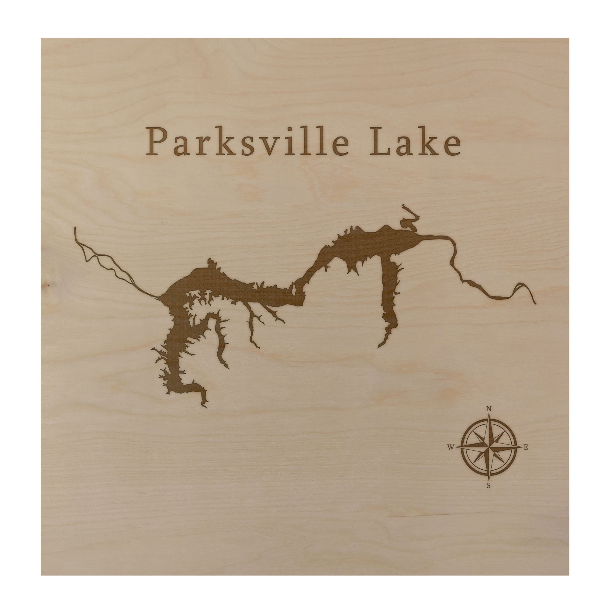Parksville Lake Map 24x24" Wood Wall Art Office Decor Gift Engraved ...