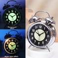 4 Inch Silent Alarm Clock Retro Metal Bell Sweep Movement Luminous ...