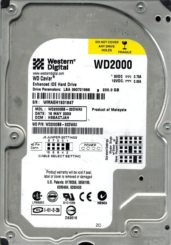 Western Digital WD2000BB-32DWA0 200GB DCM: HSBACTJAH - Walmart.com