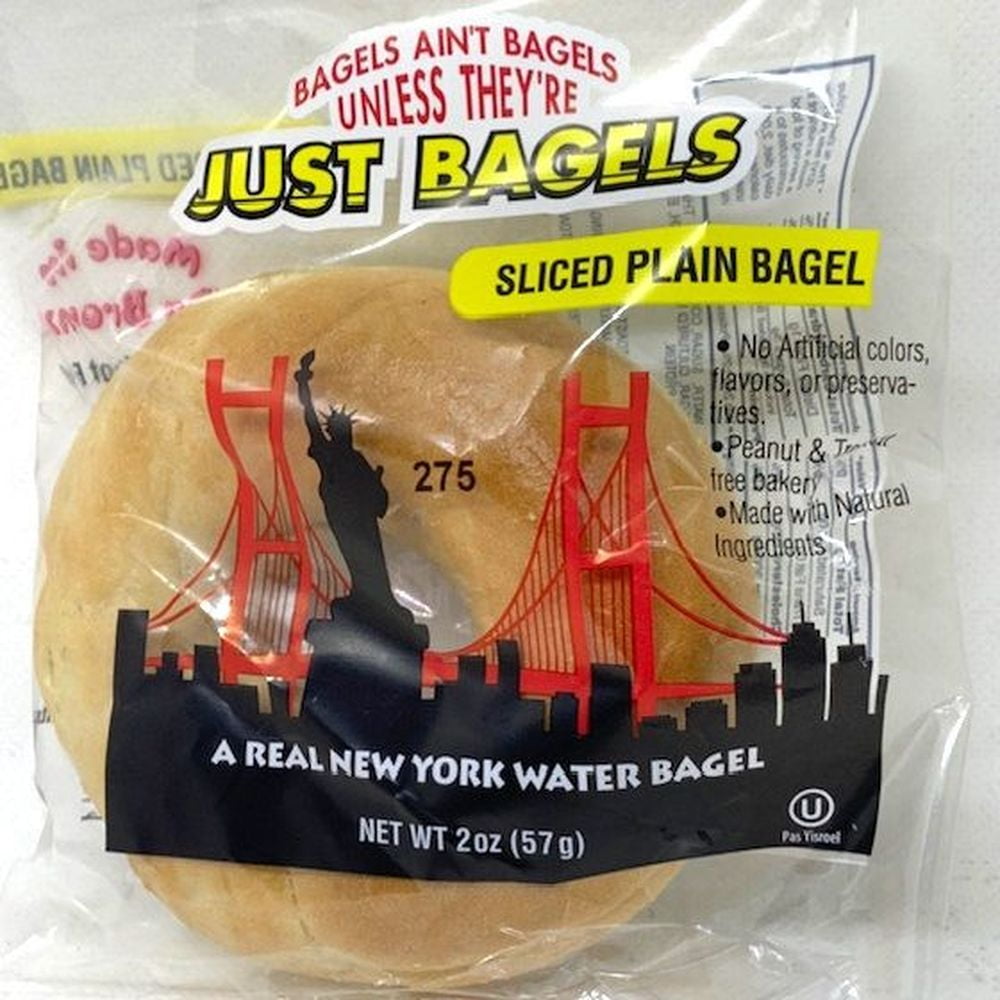 Just Bagels Individually Wrapped Mini Plain Bagel, 2 Ounce -- 60 per ...