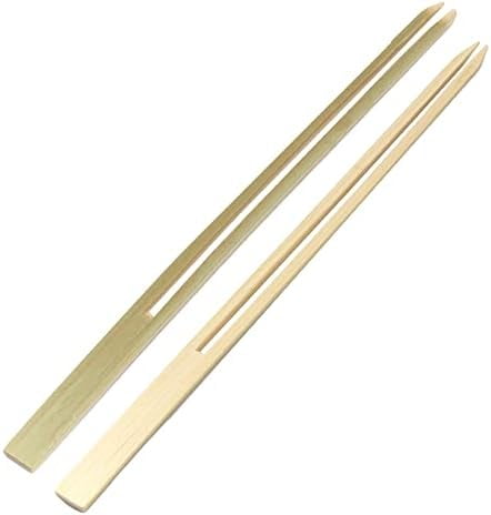 9mm wide bamboo double prong fondue sticks barbecue grilling kabob ...