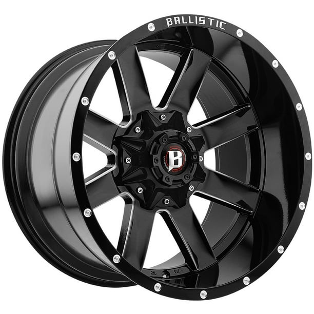 20" Gloss Black With Natural Accents 959 Rage Wheel by Ballistic Wheels ...