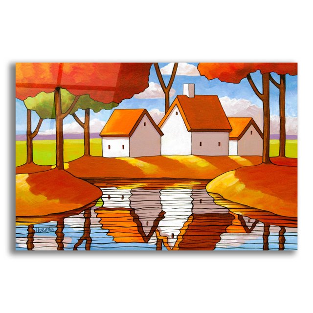 Epic Art 'Secluded Stream View' by Cathy Horvath-Buchanan, Acrylic Glass Wall Art, 16"x12 ...