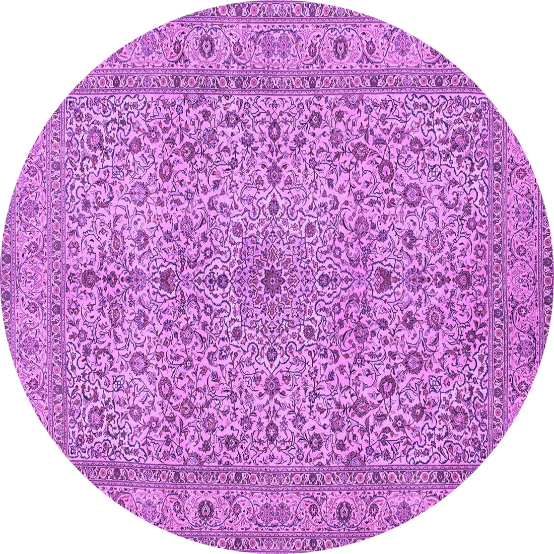 Ahgly Company Indoor Round Persian Purple Traditional Area Rugs, 8 ...