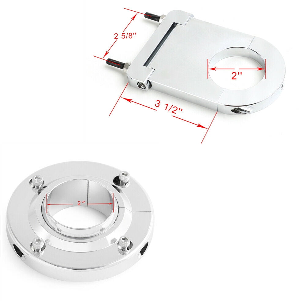 CNC Polished Chrome 2" Swivel Base Floor Mount + 3.5" Steering Column ...