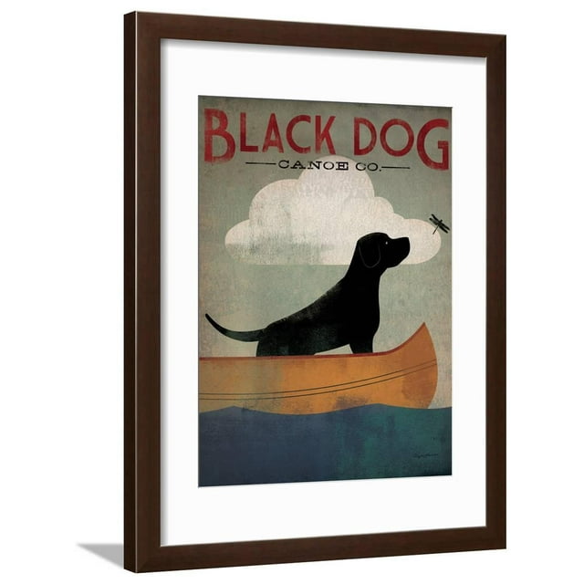 Black Dog Canoe Framed Print Wall Art by Ryan Fowler Sold by Art.Com ...