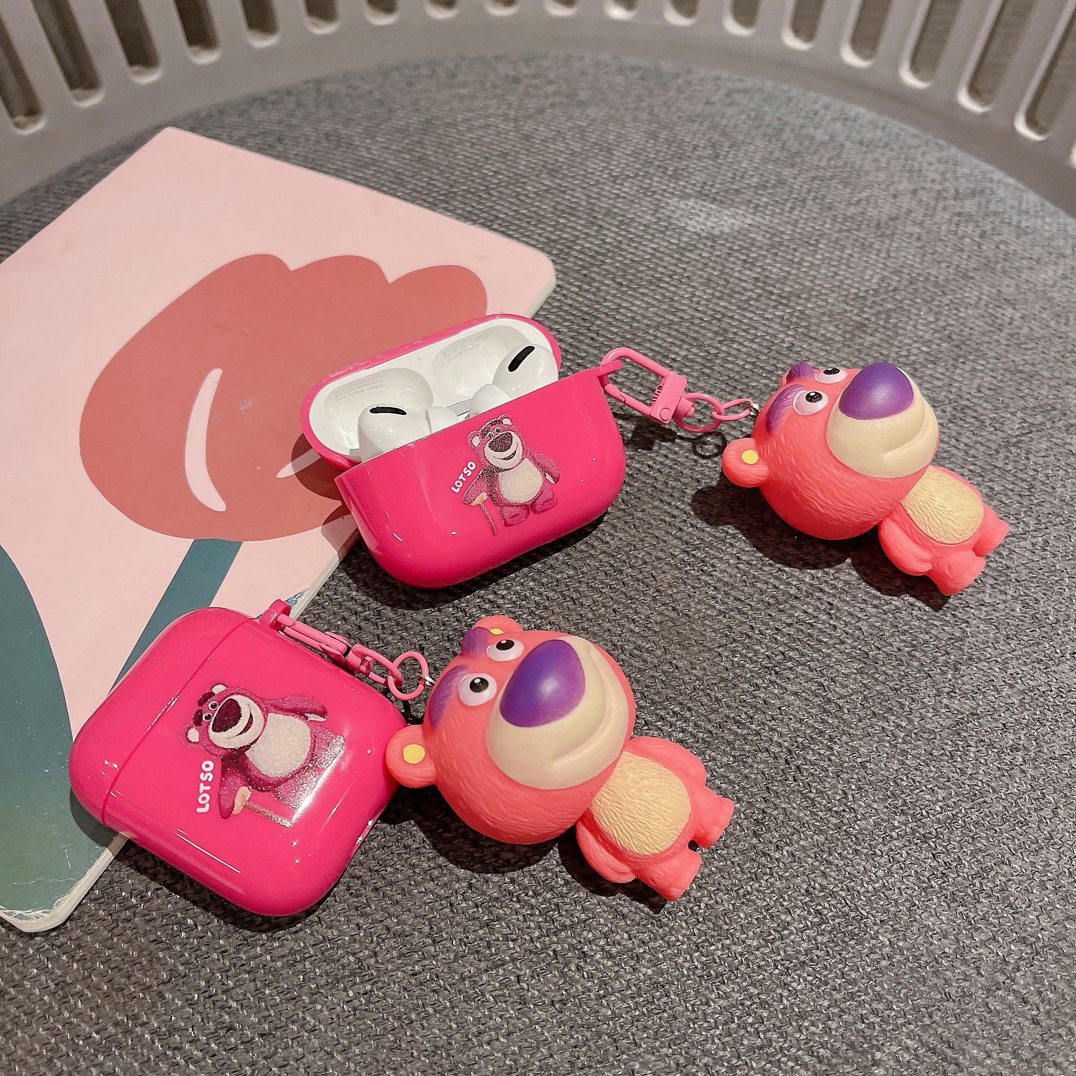 Foreverrich Rose Pink Cute Cartoon Bear Case For Apple Airpods Pro 1st 2nd 3rd Generation ...