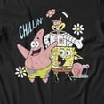 SpongeBob SquarePants Patrick Sandy Gary Chilling Men's T Shirt (Black ...