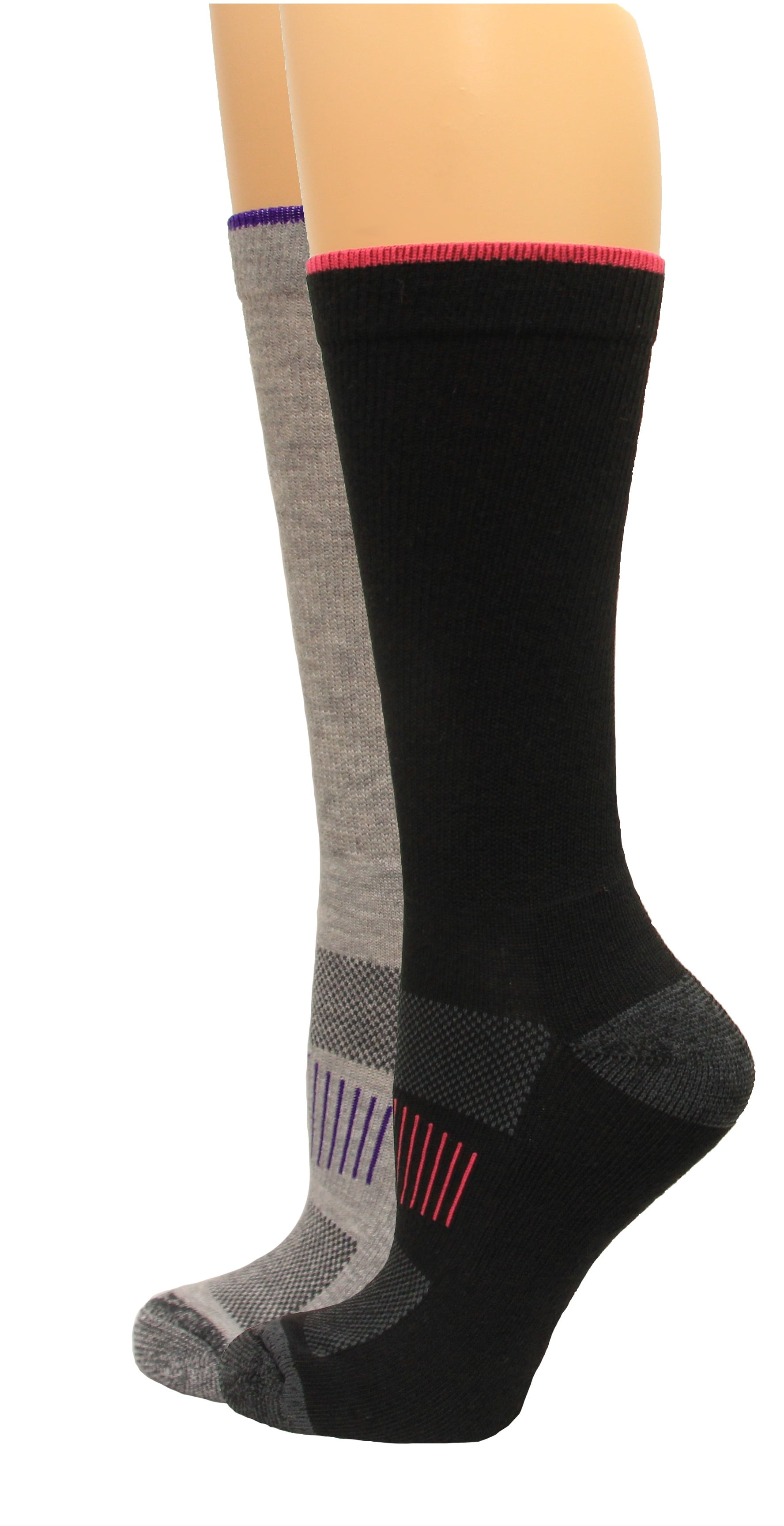 Carolina Ultimate Ladies Crew Work Socks 2 Pair, Black/Grey, Women's 6 ...