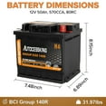 Autocessking, AGM Battery, Group 140R, 12V 570 CCA 50Ah 80RC - Walmart.com