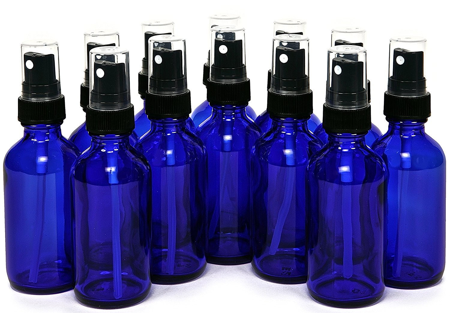 Vivalpex 12 Cobalt Blue 2 Oz Glass Bottles With Fine Mist Sprayers