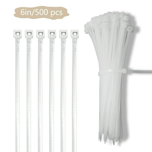 HYG White UV Resistant Zip Ties, 100 Pcs Heavy Duty Nylon Self-Locking ...