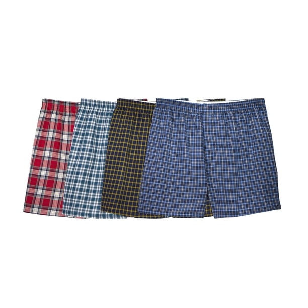 Fruit Of The Loom Mens Woven Tartar Boxers 4 Pack, 2XL, Assorted ...