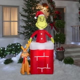 6 ft. H Christmas Airblown Inflatables Dr. Seuss Grinch W/Max And ...
