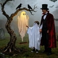 5ft Halloween Swinging Ghost Decoration with LED Lights Hanging Outdoor ...