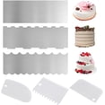 6 Piece Cake Scraper Set, 3 Stainless Steel and 3 Plastic Scrapers ...