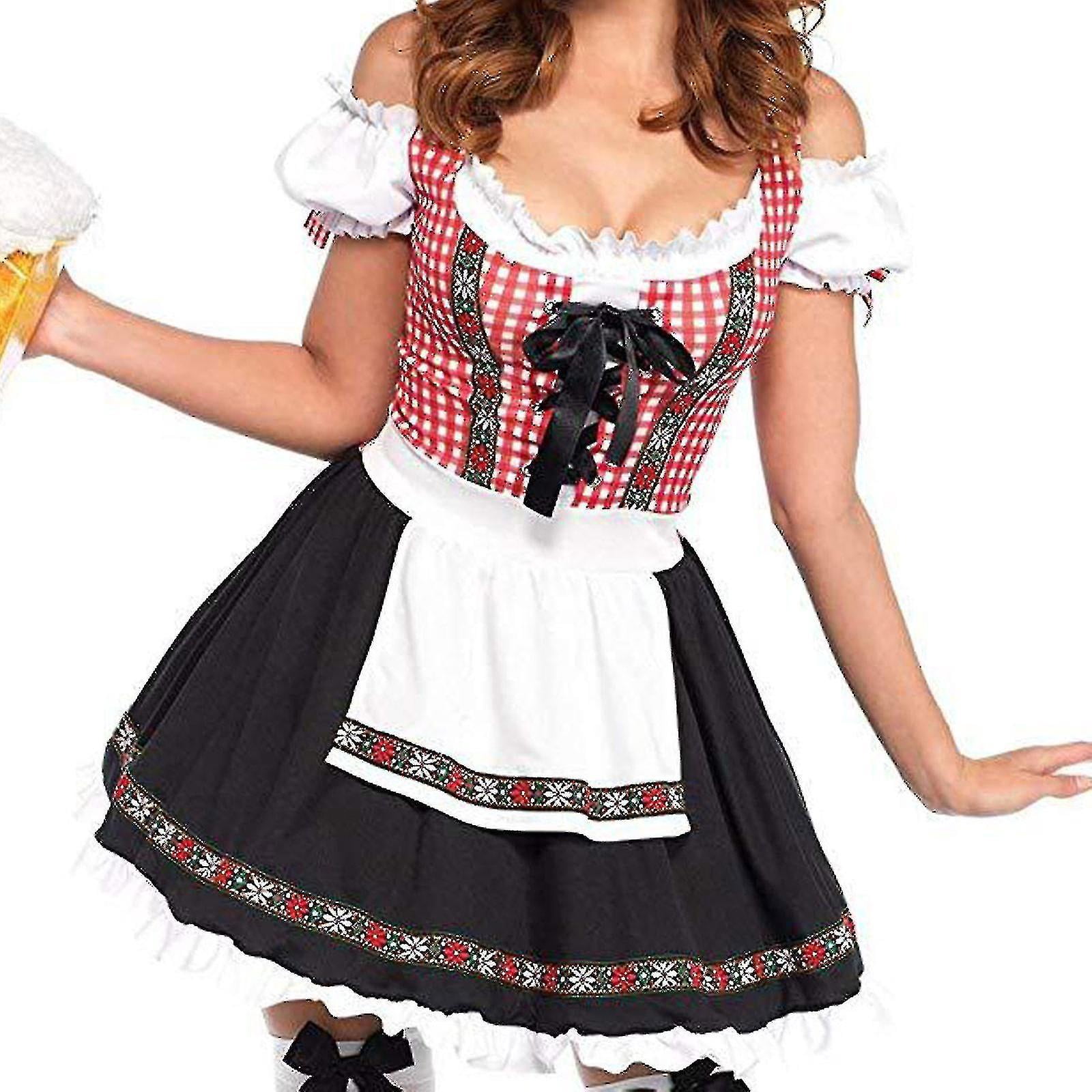 Disfraz de Oktoberfest alemán para mujer Dirndl tradicional bávaro ...