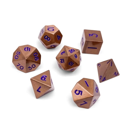 Set of 7 Mystic Copper Full Metal Polyhedral Dice by Norse Foundry ...