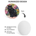 Black Cat Flowers Painting7.9x7.9in Round Aluminum Plaque Wall Art, UV ...