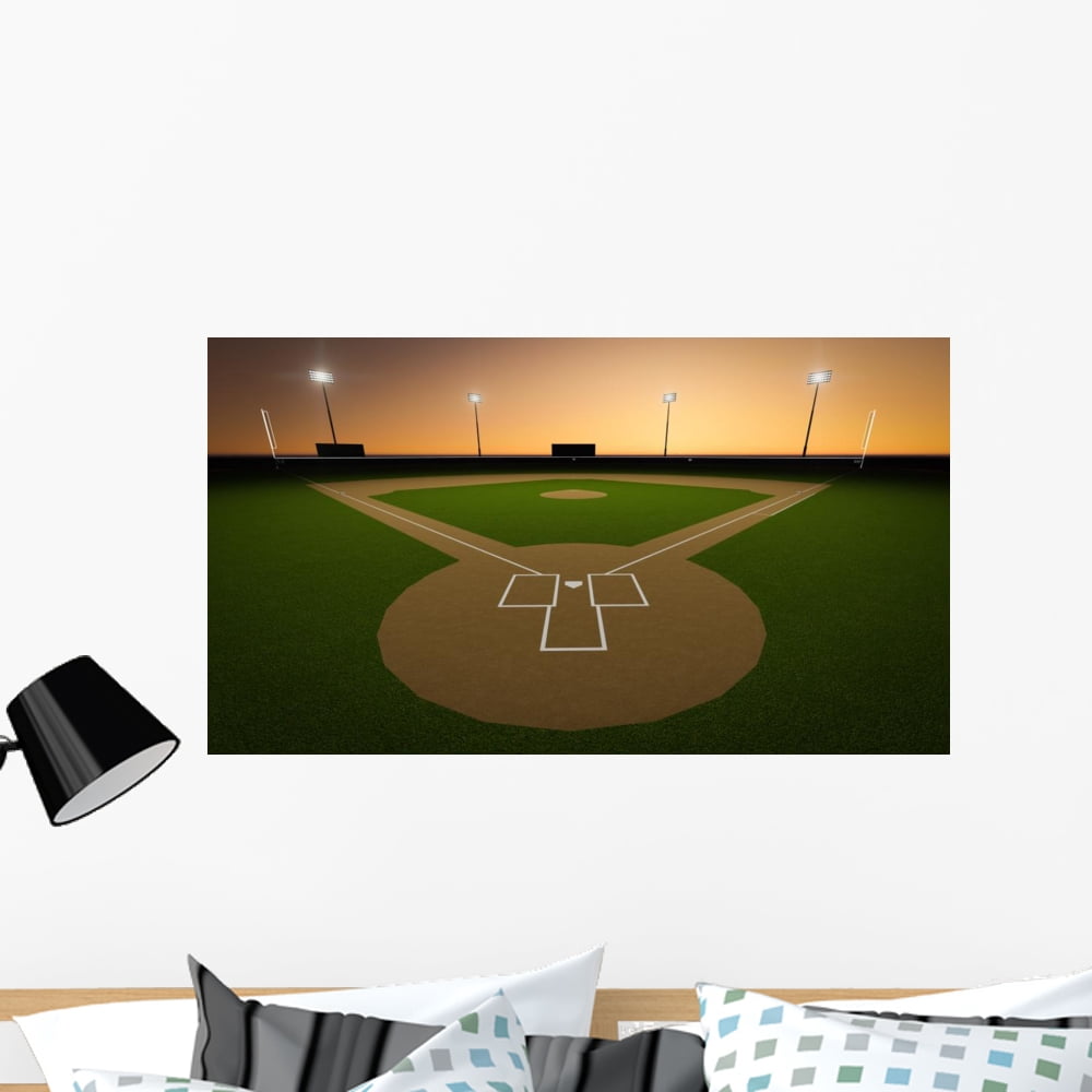 Baseball Stadium Wall Mural Decal Sticker, Wallmonkeys Peel & Stick ...