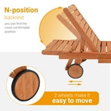 SalonMore 71 in Wood Lounge Bed Adjustable Backrest for Garden Lawn ...