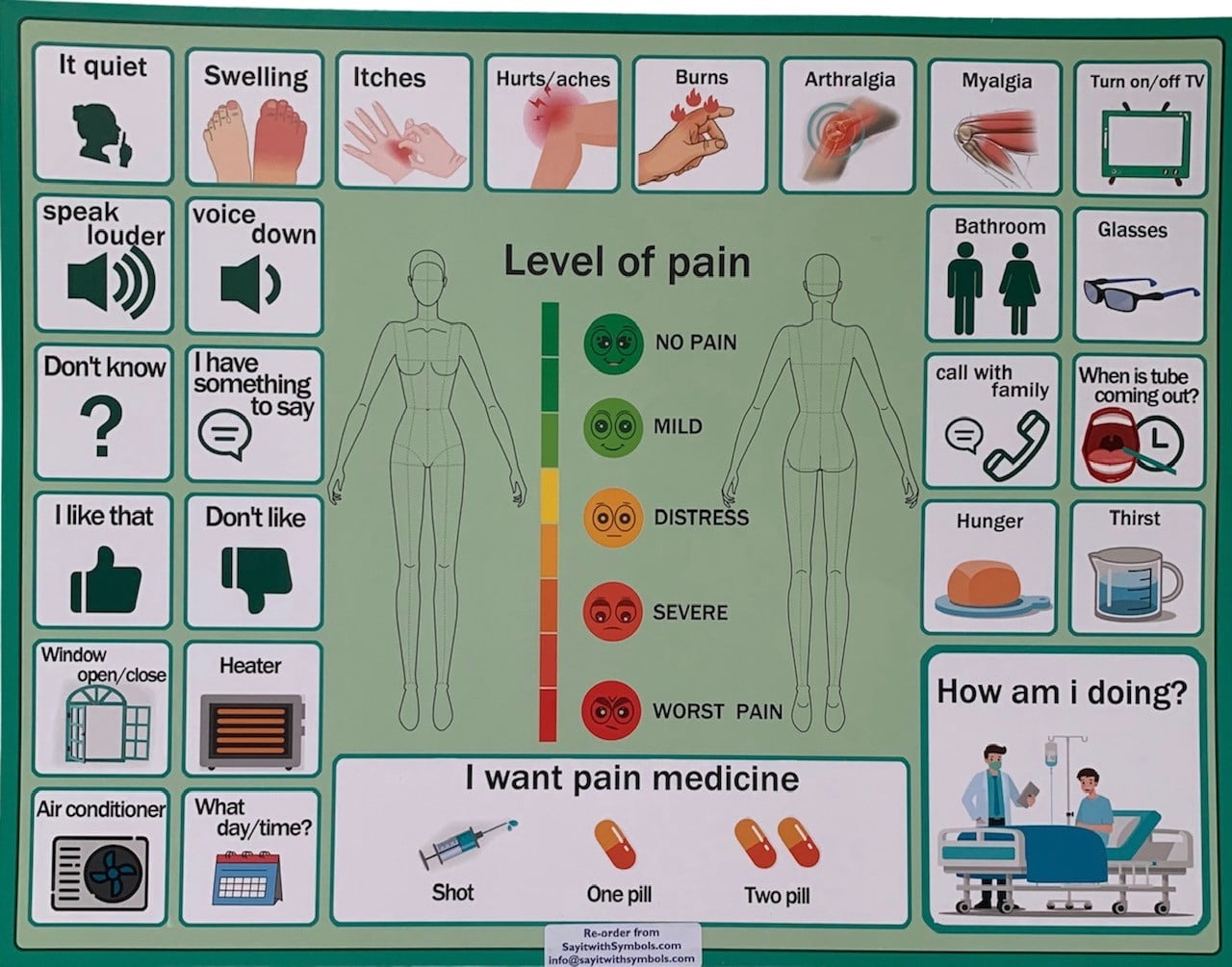 Large Patient Communication Board Plus Marker for Older Adults, Seniors ...