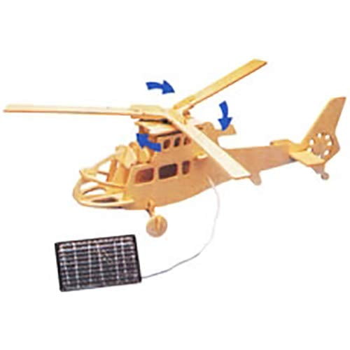 Solar Powered Wooden Helicopter Model with Motor Educational Kit ...