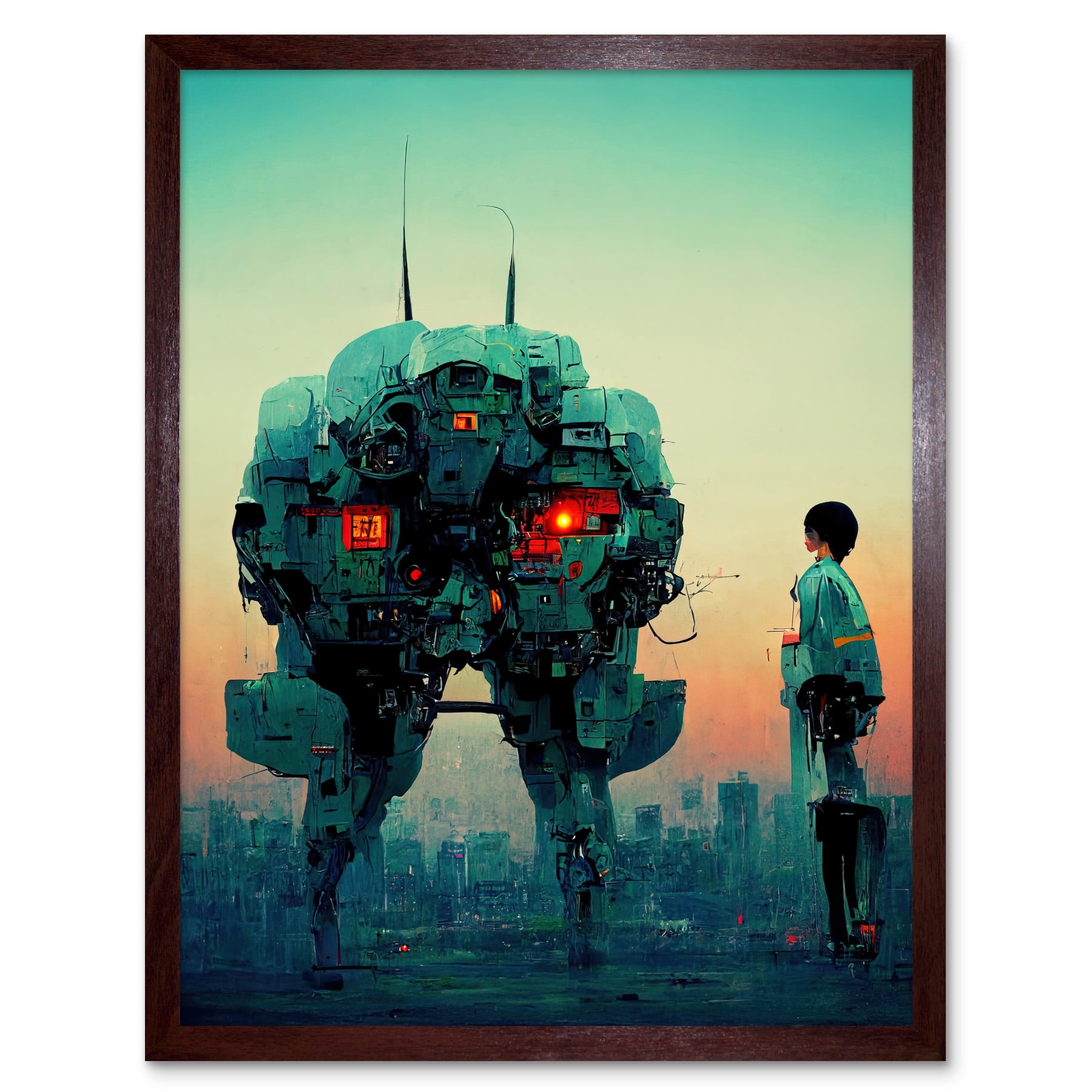 Mecha Japanese Illustration Sci-Fi Anime Art Print Framed Poster Wall ...
