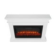 Real Flame Beau Large Mantel Solid Wood Electric Fireplace in White ...