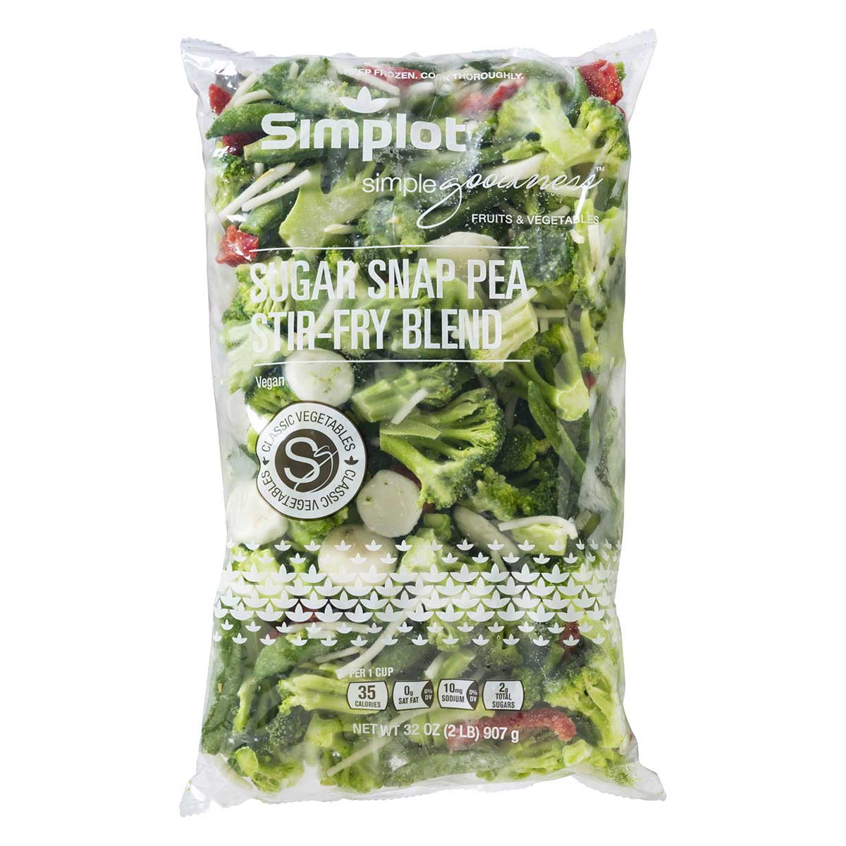 Simplot Sugar Snap Pea Stir Fry - 32 oz. package, 12 packages per case ...