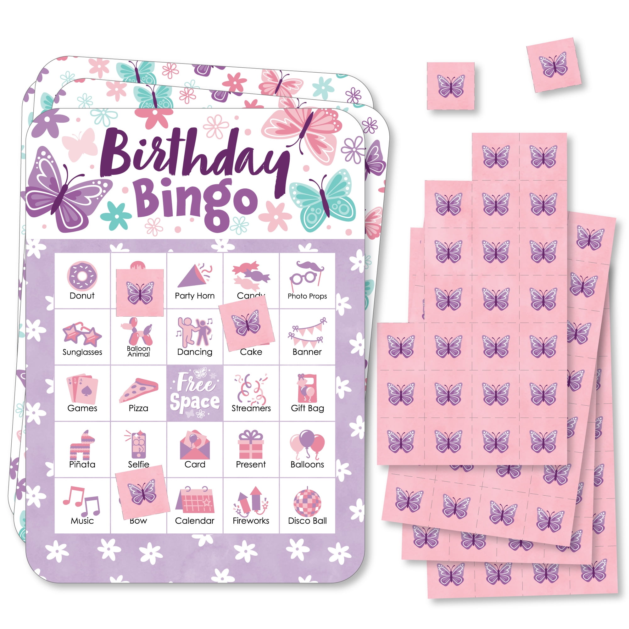 Big Dot of Happiness Beautiful Butterfly - Picture Bingo Cards and ...