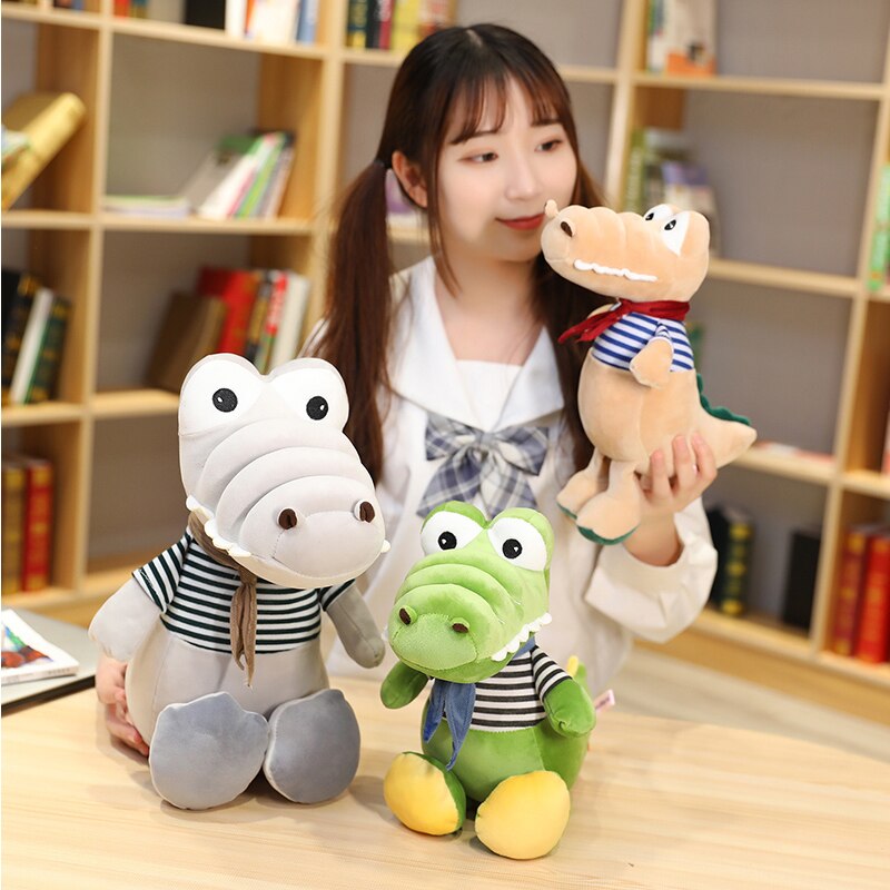 30-70cm Cute Cartoon Crocodile Stuffed Animal Doll Standing Posture Big ...