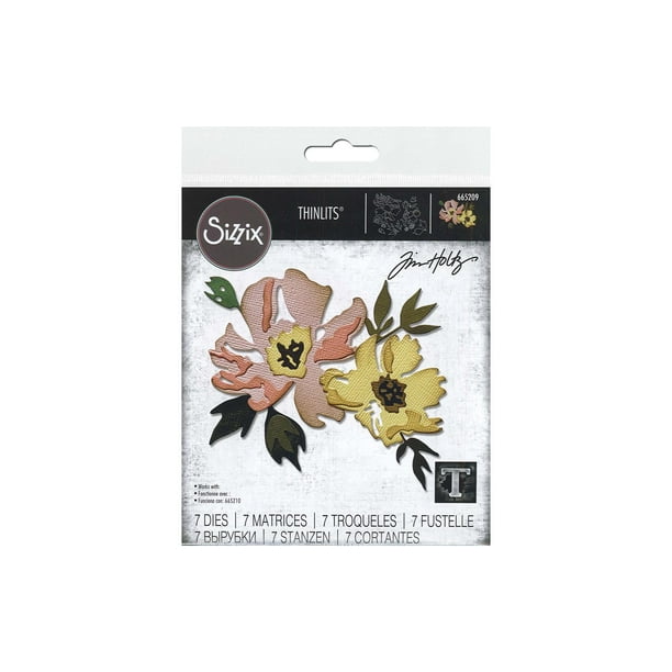 Sizzix Dies Tim Holtz Thinlits Brushstroke Flowers #1 - Walmart.com