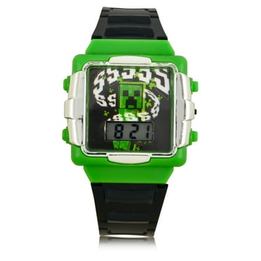 Minecraft Creeper Flashing LED Lights LCD Watch with Silicone Straps ...