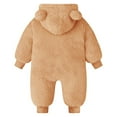 Baby Bear Fleece Snowsuit Hooded Jumpsuit Romper Cute Baby Costume Clothes Infant Halloween ...