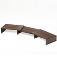 FITUEYES 3 Shelf Monitor Stand, Adjustable Length and Angle, Brown Wood ...