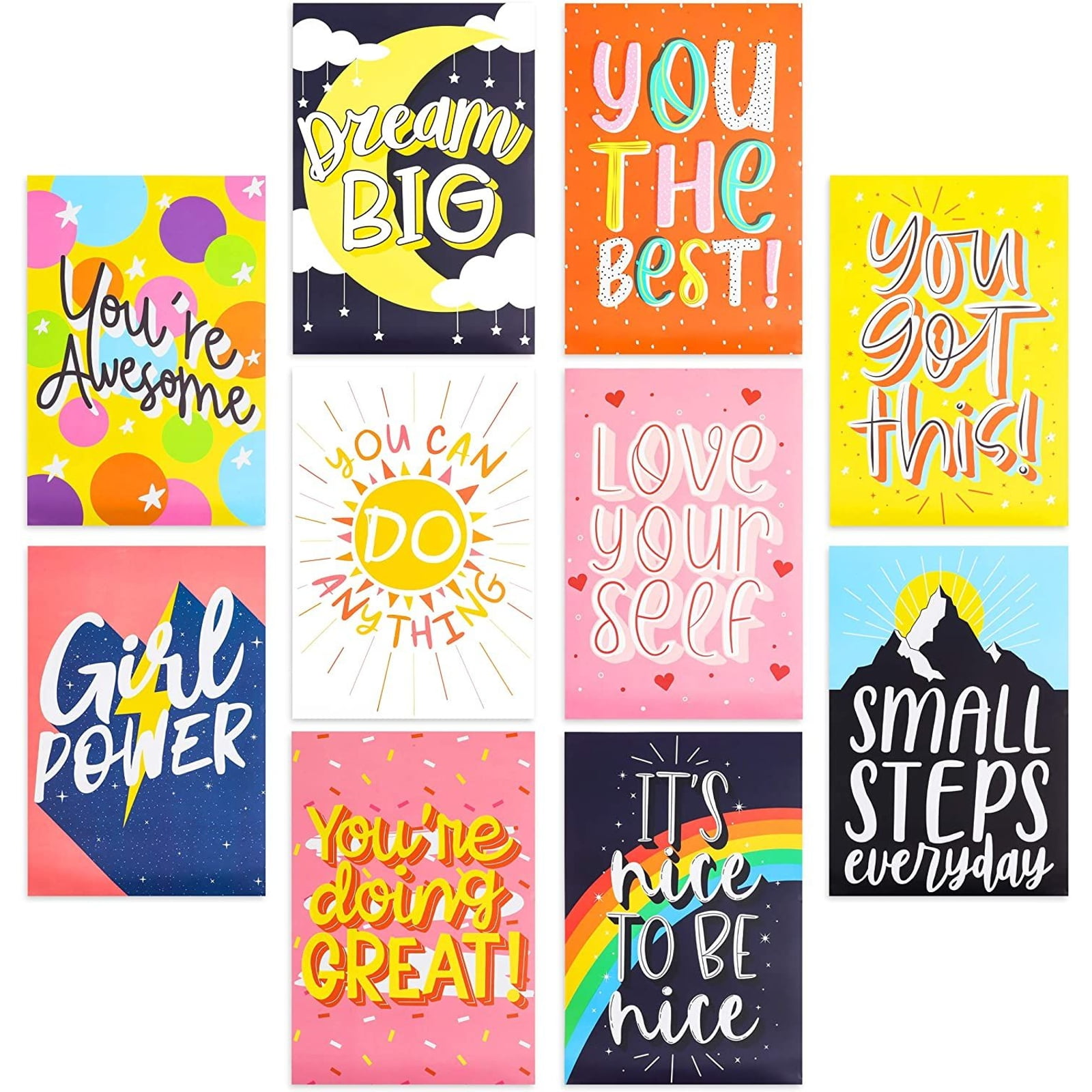 10 Pack Motivational Poster for Teens, Inspirational Positive Quotes ...