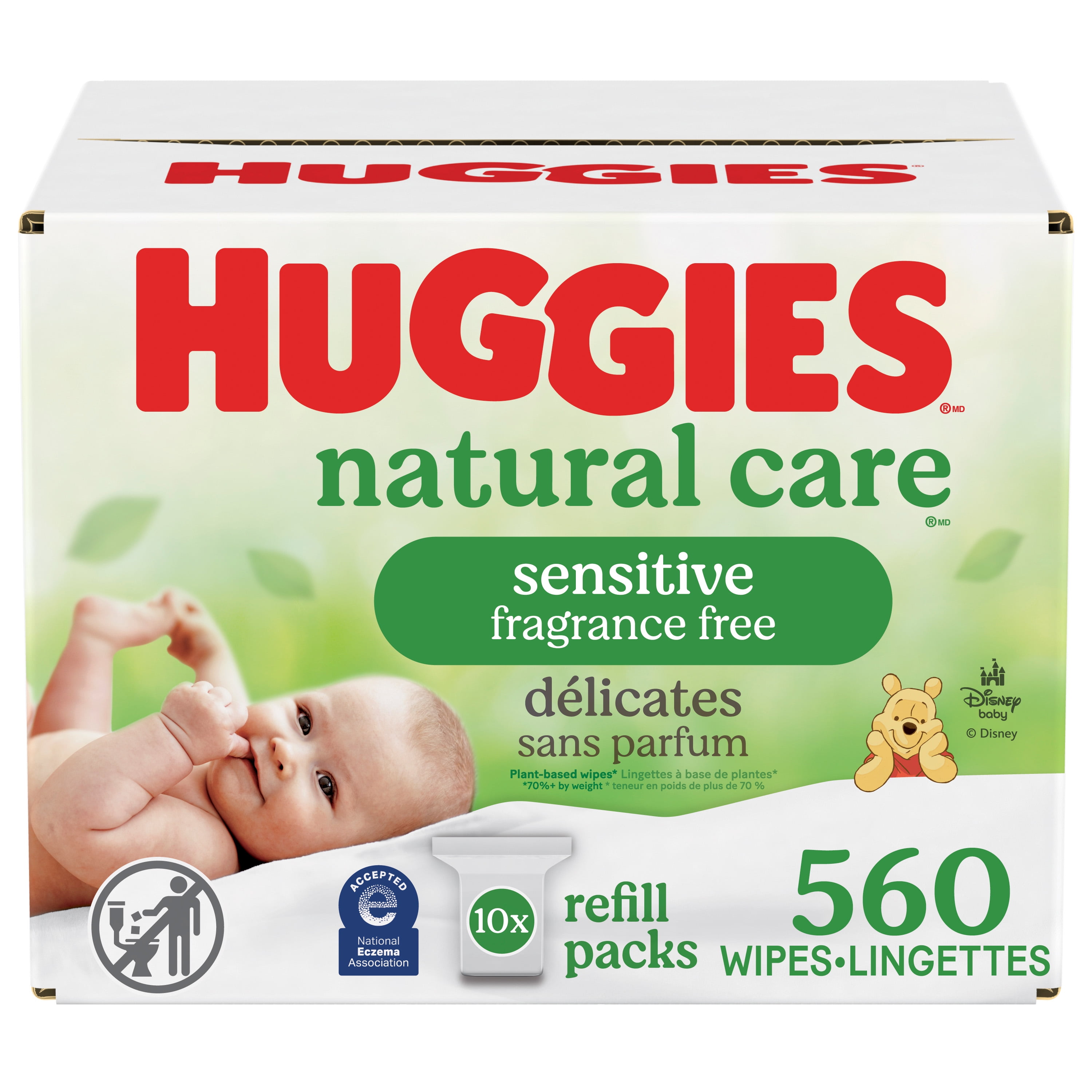 Baby Wipes, Huggies Natural Care, UNSCENTED, Sensitive, 10 Flip Top ...