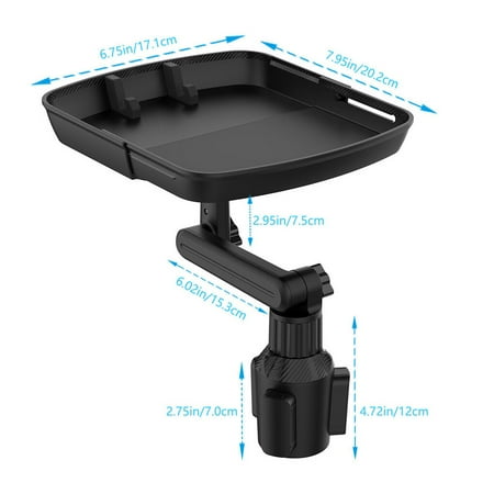 justharion Car Cup Holder Phone Snacks Drink Attachable Tray 360 Degree ...