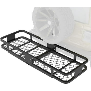 500 Lbs Heavy Duty Hitch Mount Cargo Carrier 60"x24"x14.4" Folding Rear ...