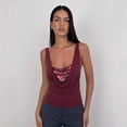 2026 New Women's Spaghetti Strap Deep V Ruched Front Sequin Patch Slim ...