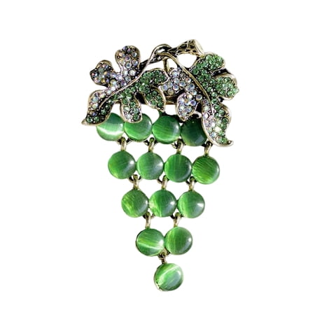 braveheart Green Grape Brooch Rhinestone Fruit Shape Pin Clothing ...