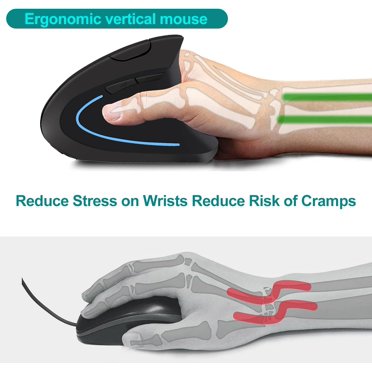 J-Tech Digital Ergonomic Mouse with Wireless Connection, Removable Palm ...