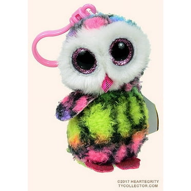 ty beanie boos - gilda the flamingo (glitter eyes) (plastic key clip ...