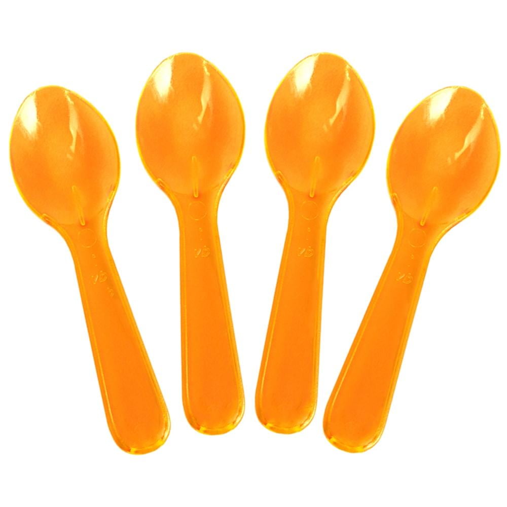 [3,000 Count] Transparent Orange Mini Tasting Spoons - 3 in. Plastic ...