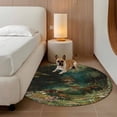 3.3ft Round Rug Forest Area Rugs for Living Room Bedroom Washable Non ...