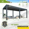 Yoleny 10x20 FT Pergola with Retractable Side Shade, Adjustable Roof ...