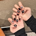 [Black Cat Forest] Glass Bead Cat Eye Pure Handmade Nail Wear Cute Cat ...