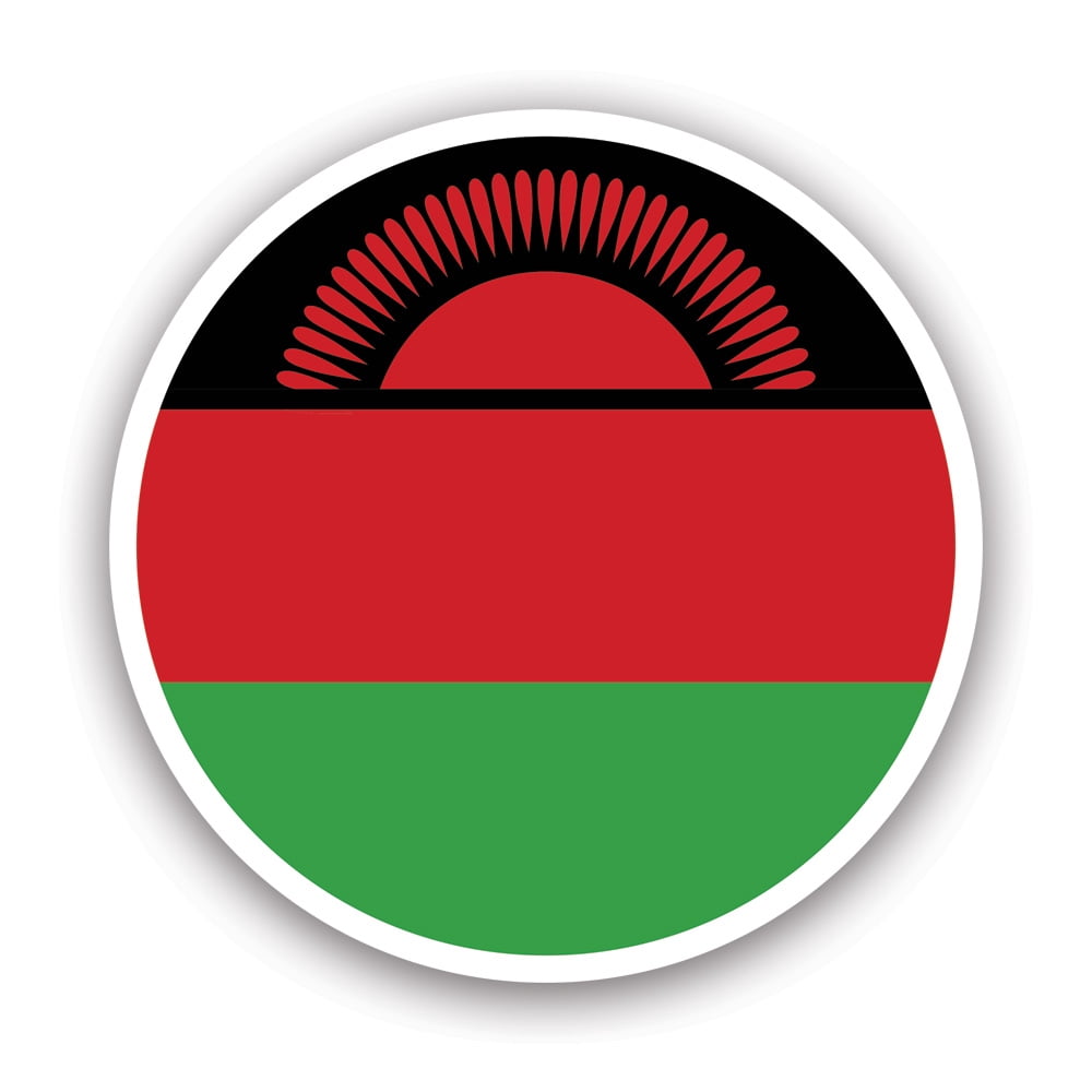 Round Malawian Flag Sticker Decal - Self Adhesive Vinyl - Weatherproof ...