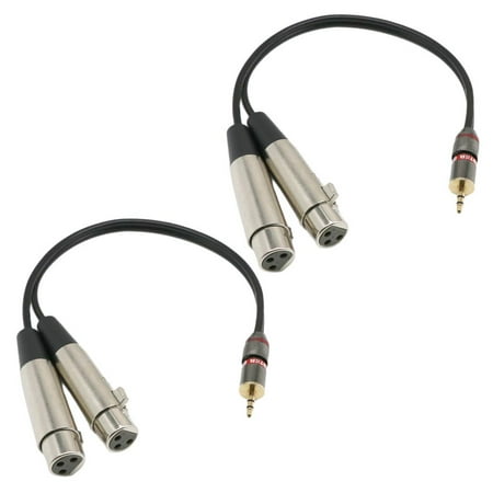 s 3.5mm (Mini) 1/8'' TRS Stereo Male to 2 Port Dual XLR Female Adapter ...